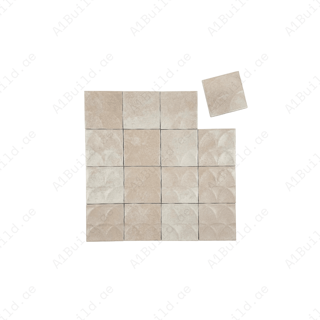 Textured Beige Matte Porcelain Tile – 150x150mm Artisan Essence