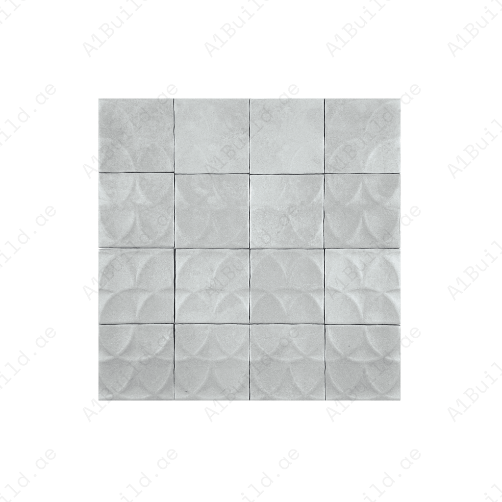 Textured Smoke White Matte Porcelain Tile – 150x150mm