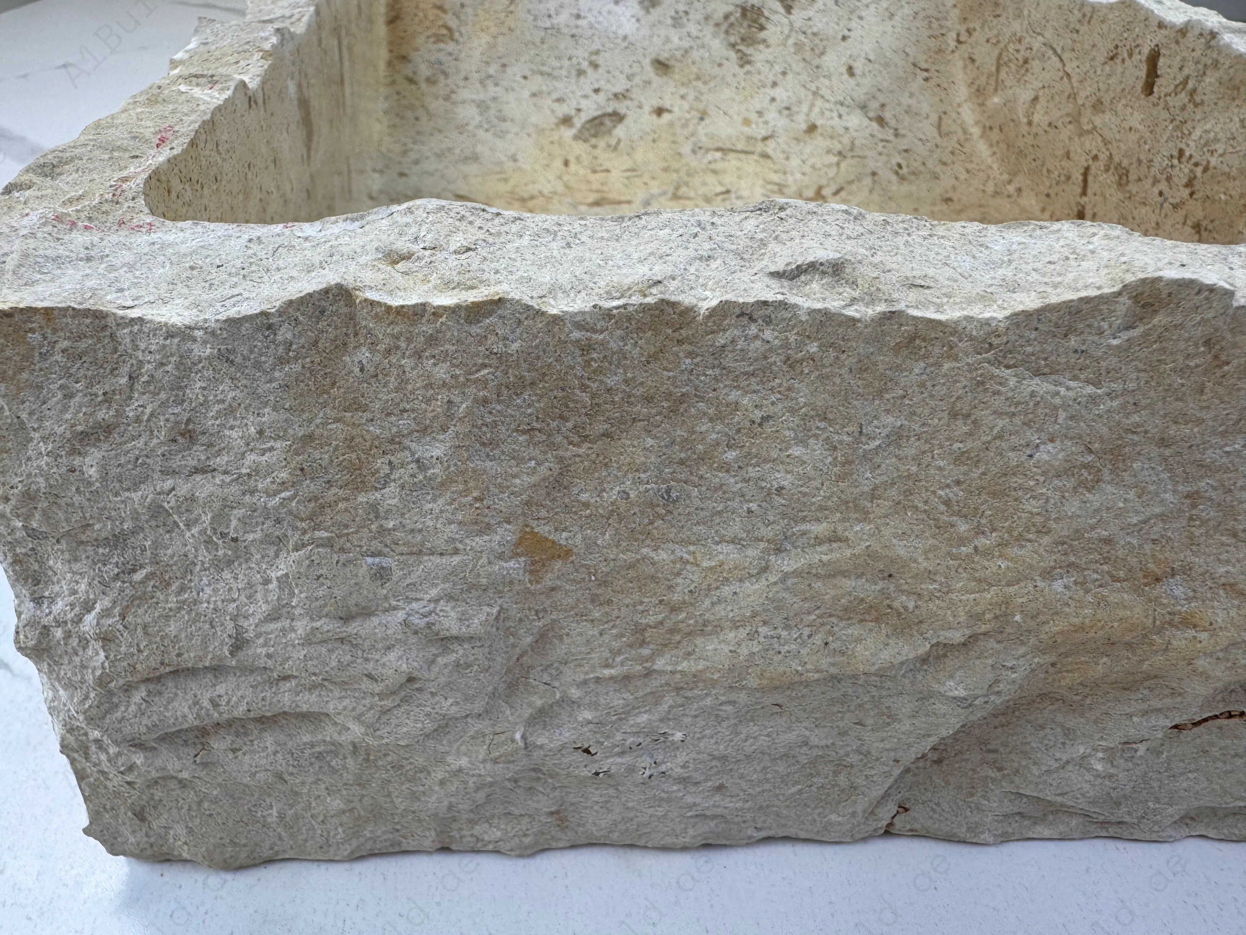 Marble Muse Classic Beige Polished Rectangle Marble Wash Basin