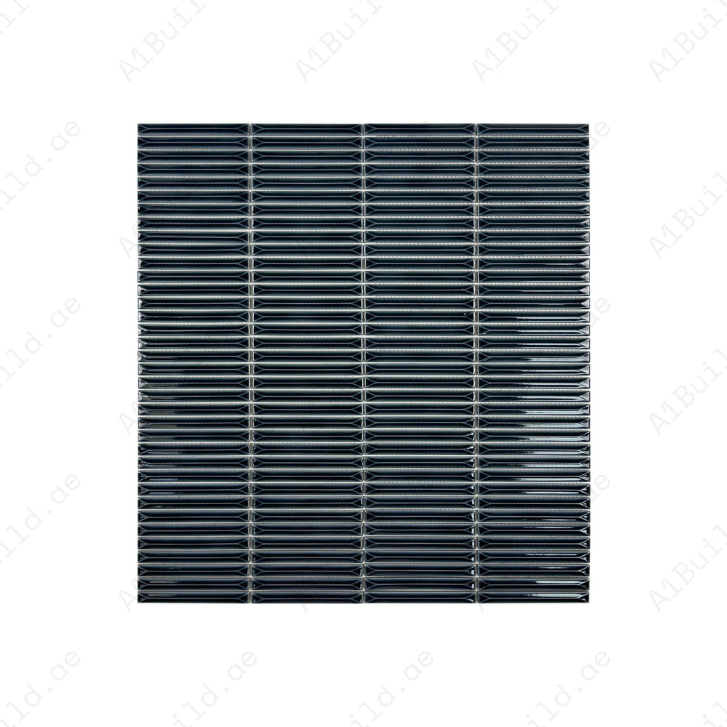 Midnight Blue Elongated Beveled Glossy Porcelain Mosaic Tile