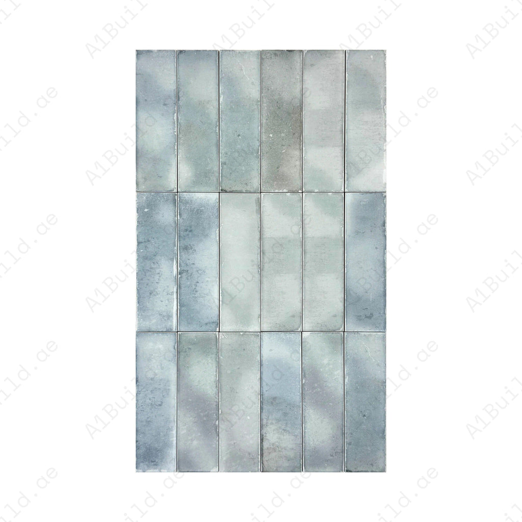 Pearl Glossy Glazed Ceramic Artisanal Tile – Elegant Long Strip