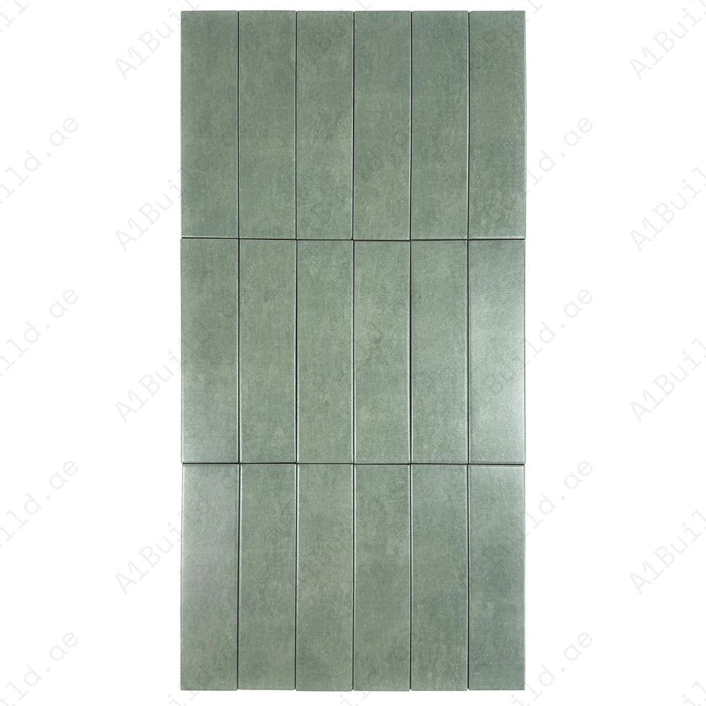 Sage Green Semimatte Porcelain Artisanal Tile–Elegant & Durable Design