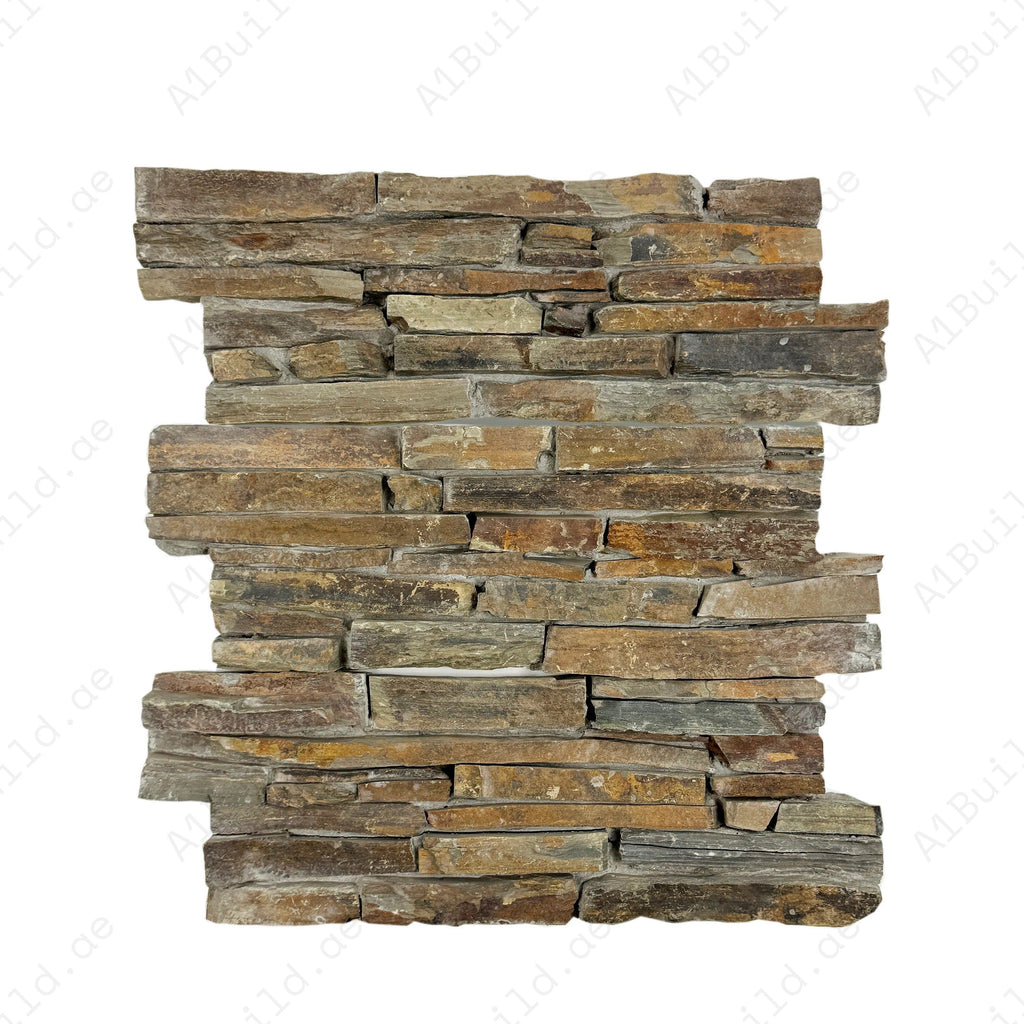 Timeless Nature S1120 Light & Walnut Brown Slate Wall Cladding
