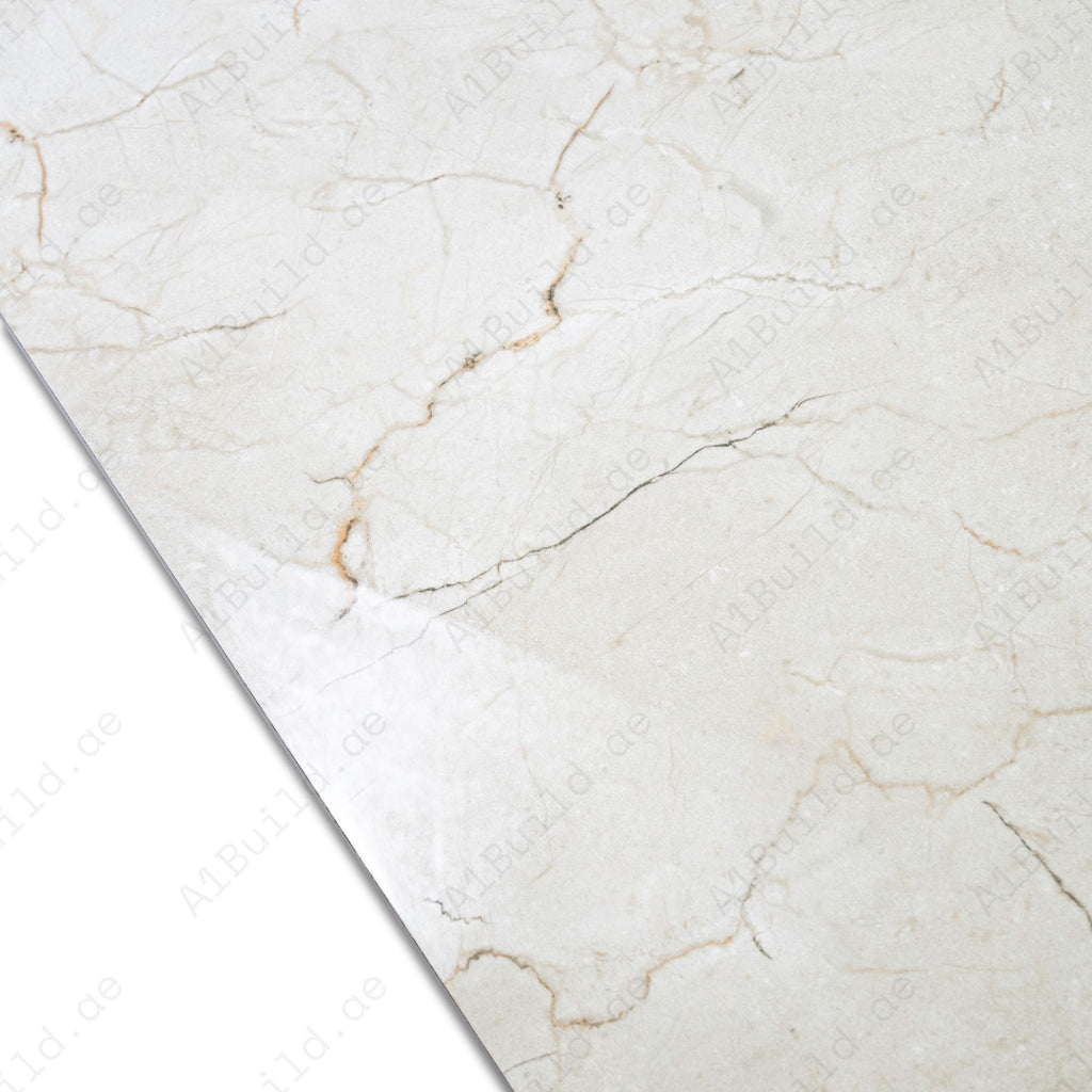 Vanilla Mist Glossy Marble Effect Porcelain Floor Wall Tile 60x120cm