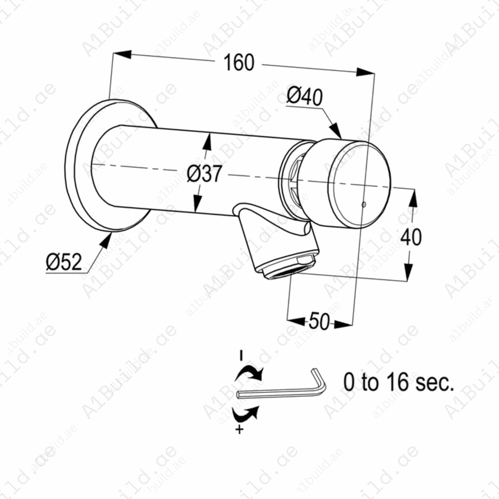 Self-Closing Push Tap - Chrome Finish with Adjustable Water Flow