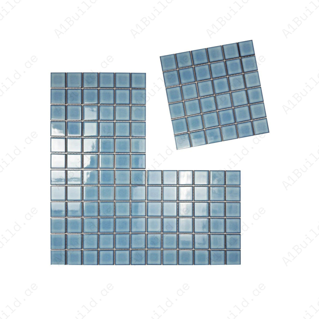 Zen Light Blue Porcelain Mosaic – Crystalline Glazed Pool Tile