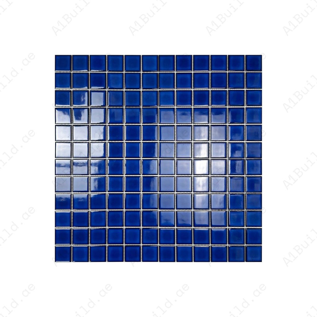 Zen Navy Blue Porcelain Mosaic – Crystalline Glazed Pool Tile