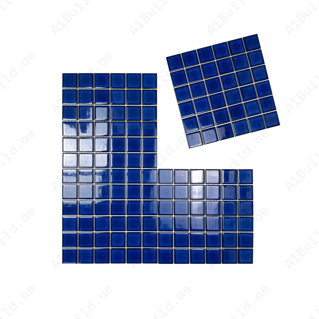 Zen Navy Blue Porcelain Mosaic – Crystalline Glazed Pool Tile